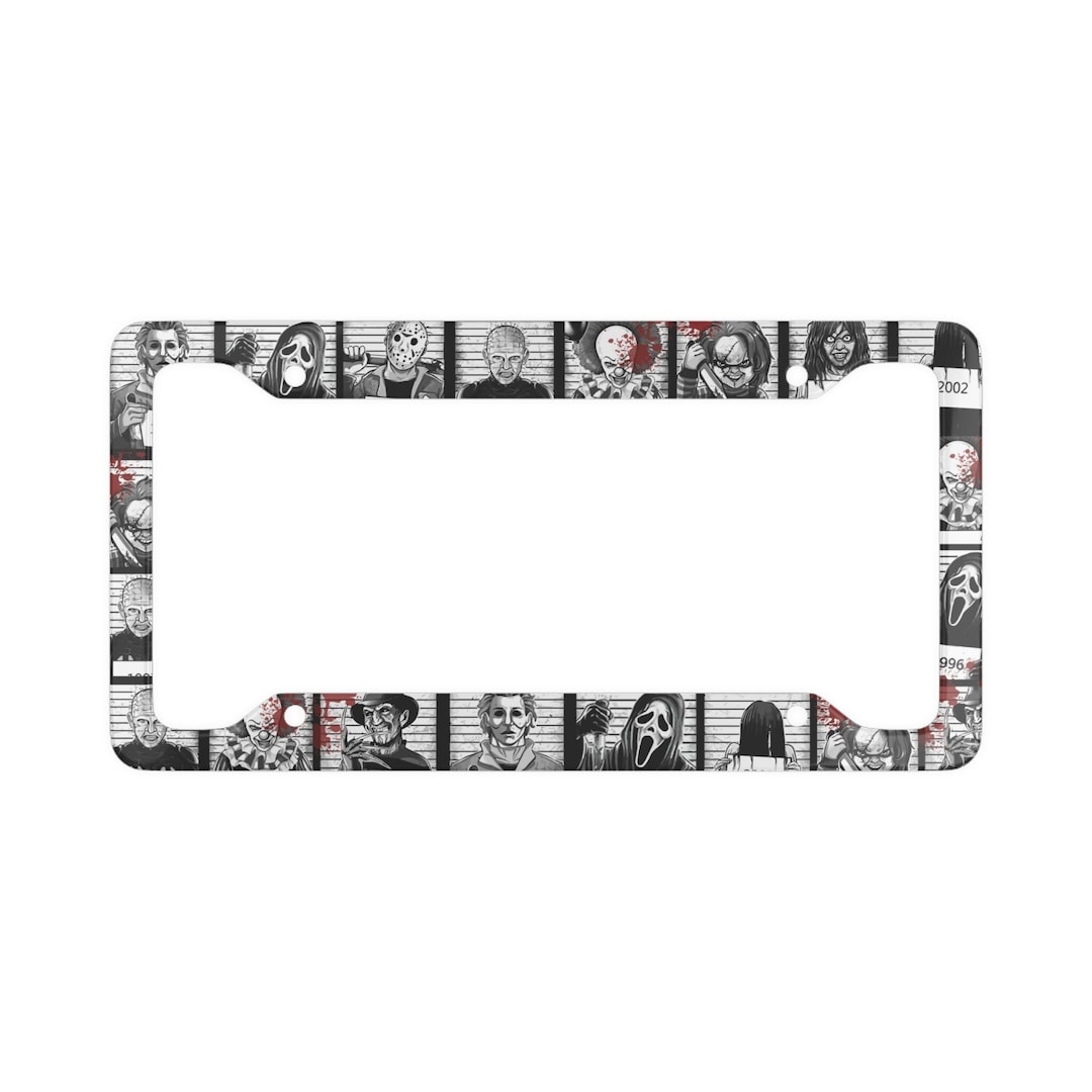 Horror License Plate Frame Cool Horror Movie Characters Vintage Style ...