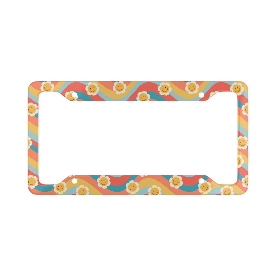 Daisy Groovy License Plate Frame 70s Vintage Daisy Floral - Etsy