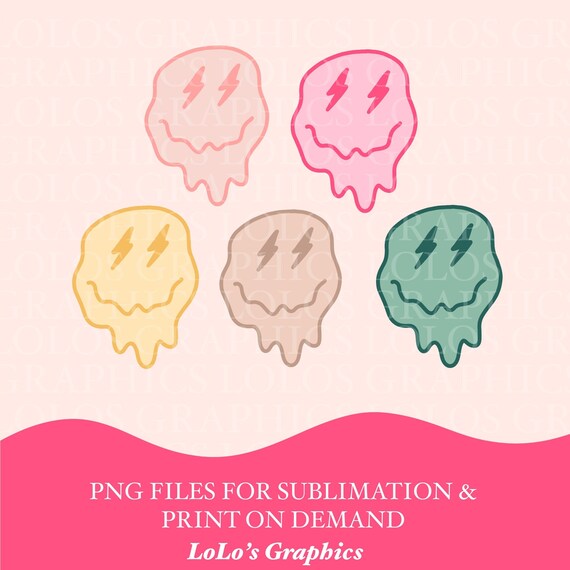 Drip Smiley PNG Pack / Drip Smile Design / Drippy Smile / - Etsy México