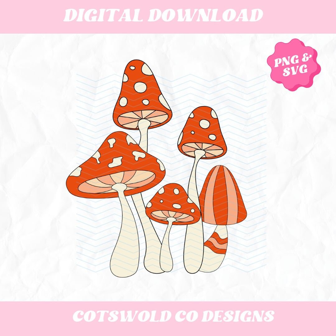 Mushroom Boho Clipart PNG SVG Design, Mushrooms PNG, Trendy Designs ...