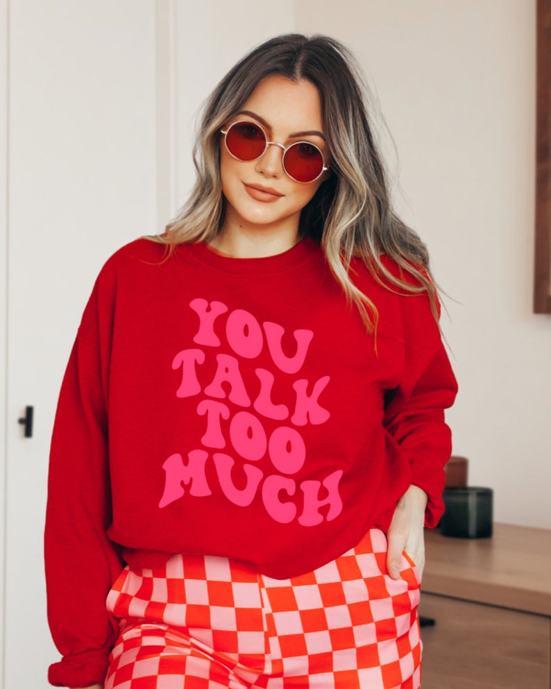 You Talk Too Much Wavy Text PNG Retro Wavy Quote Trendy - Etsy