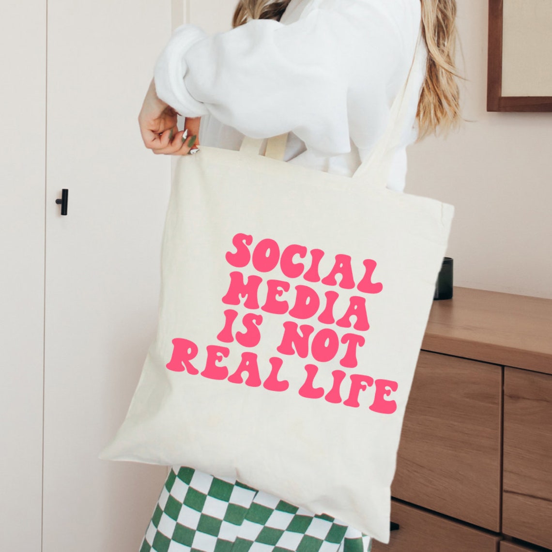 Social Media is Not Real Life PNG Retro Hot Pink Quote PNG - Etsy
