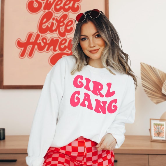 Girl Gang Retro Wavy PNG Retro Wavy Quote PNG Preppy Wavy | Etsy