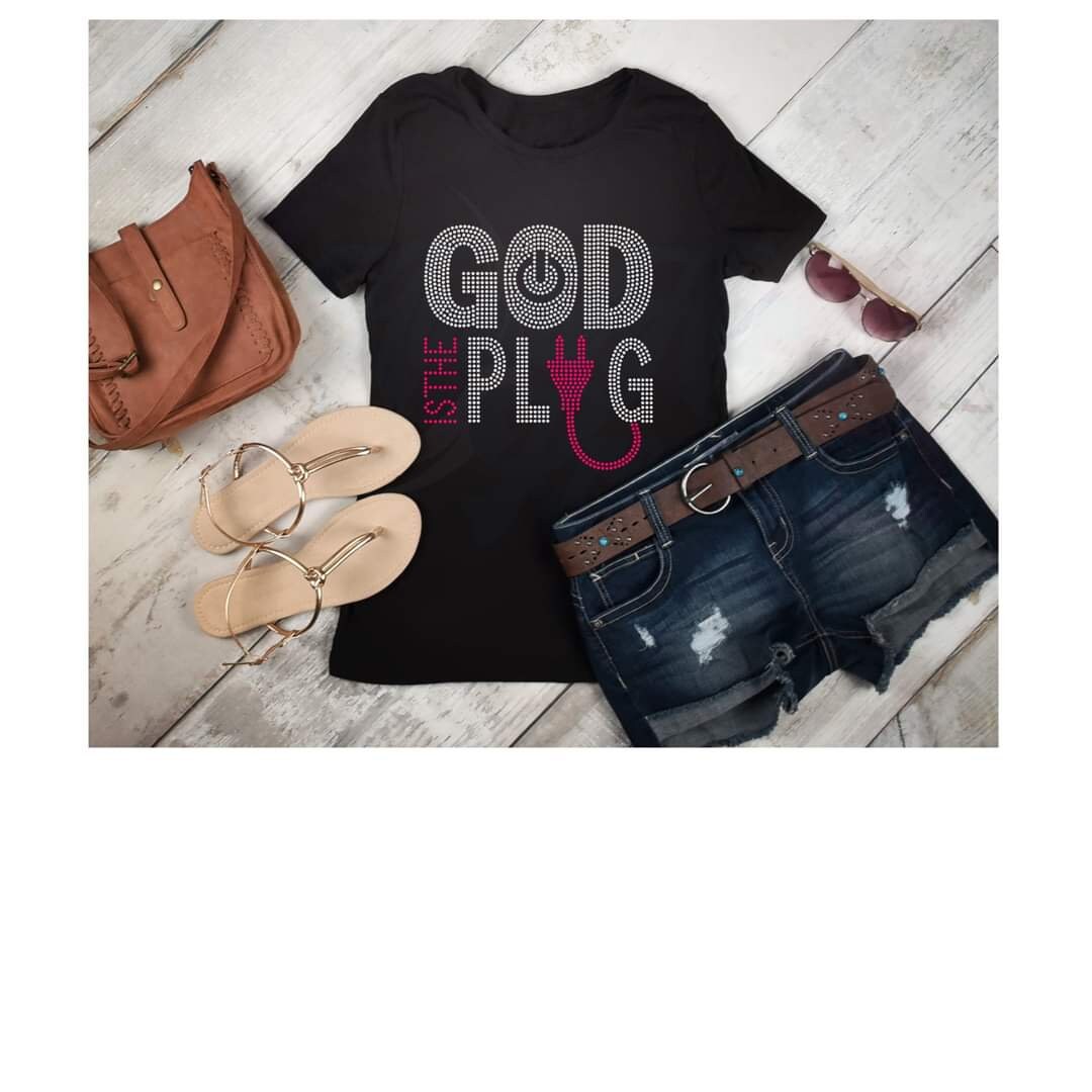 GOD is the Plug Rhinestone Transfer - Etsy