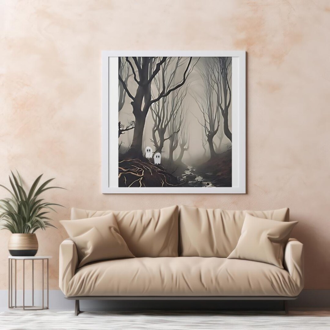 Spooky Ghost Landscape Printable Artwork - Etsy