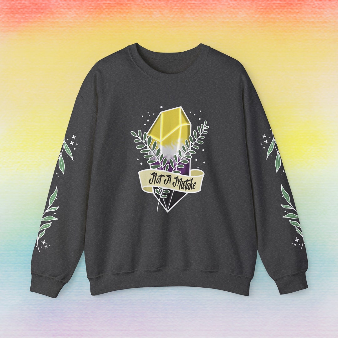 Non Binary Pride not A Mistake Unisex Heavy Blend Crewneck Sweatshirt ...