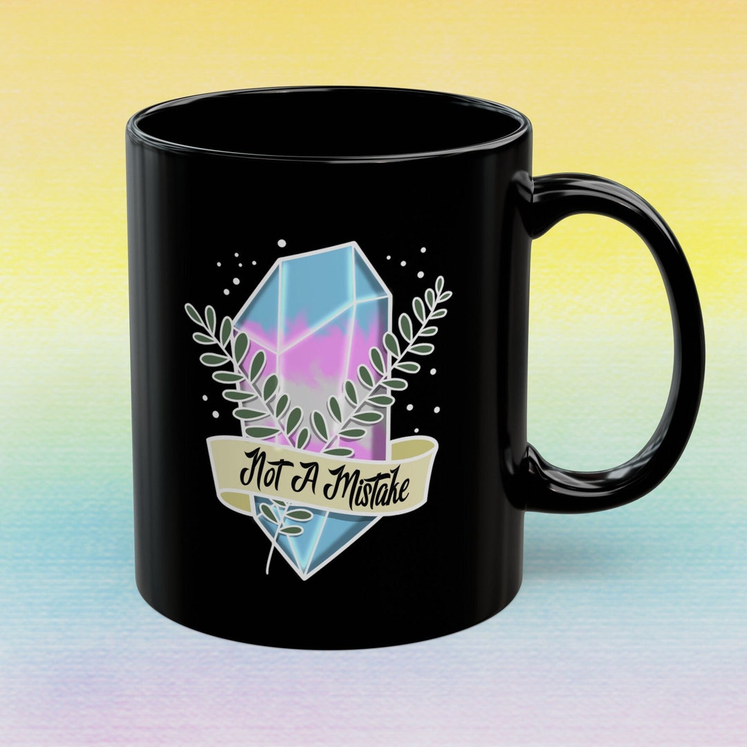 Not A Mistake Subtle Trans Pride Black Mug 11oz Queer Gift Month Witchy ...