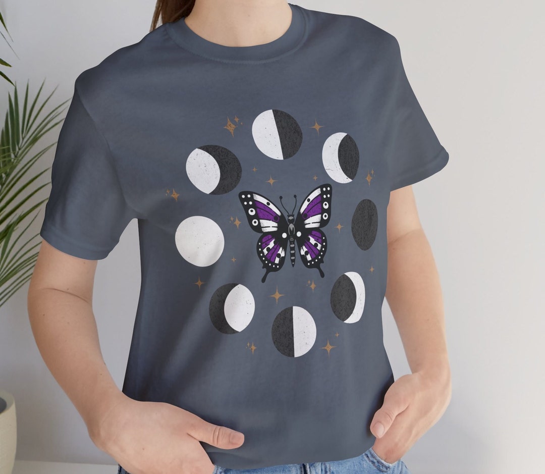 Super Soft "subtle Ace Moon Phase Butterfly " Unisex Jersey Tee Shirt ...