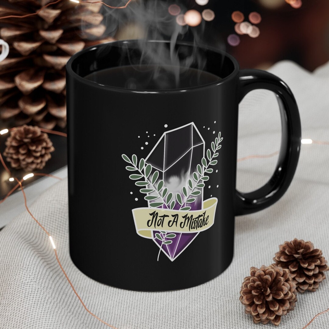 Not A Mistake Subtle Ace Pride Black Mug 11oz Queer Gift Month Witchy ...