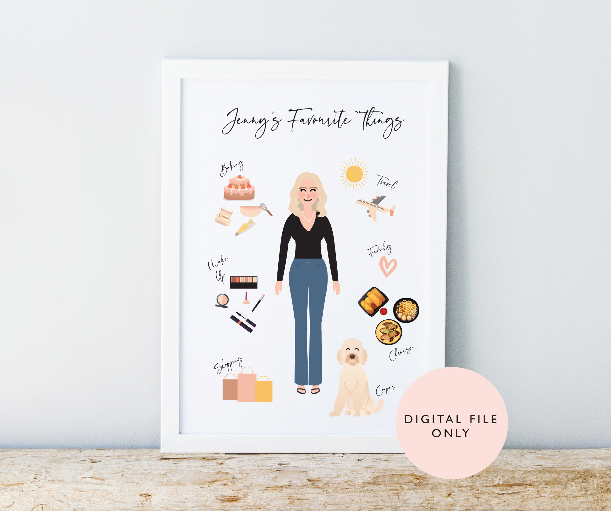 Favourite Things Digital Print/ Custom Portrait/ My Favourite | Etsy