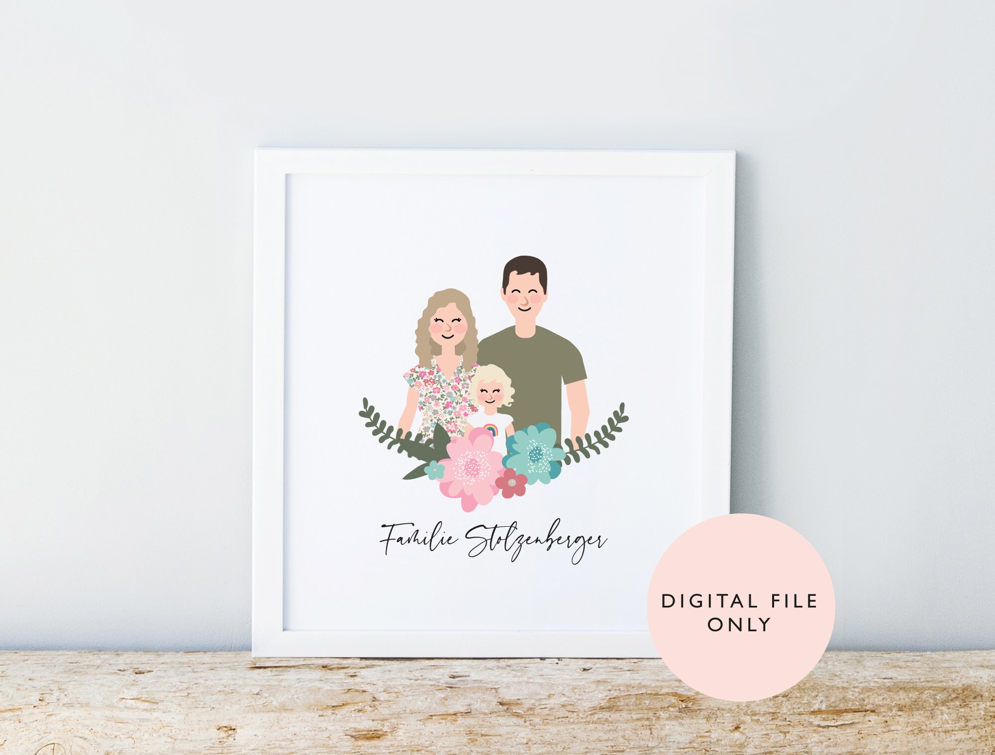 Personalised Family Portrait Printable/ Custom Family | Etsy UK