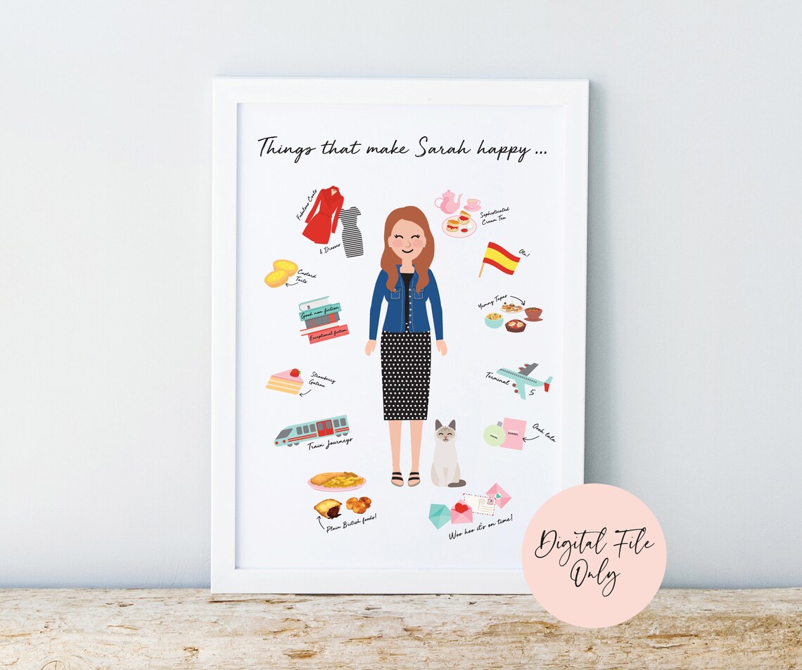 Favourite Things Digital Print/ Custom Portrait/ My Favourite | Etsy