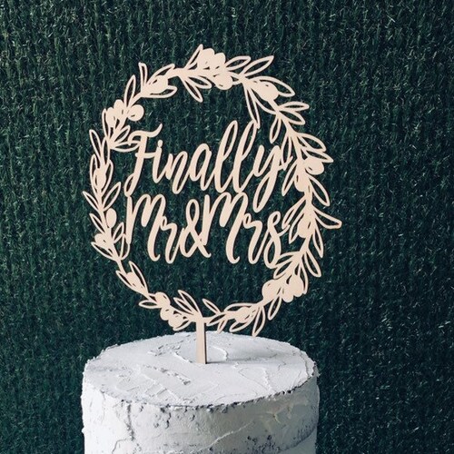 Finally Mr & Mrs Wedding Cake Topper 6 Inches Wide - Etsy