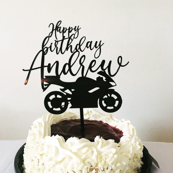 Motorcycle Cake Topper - Etsy