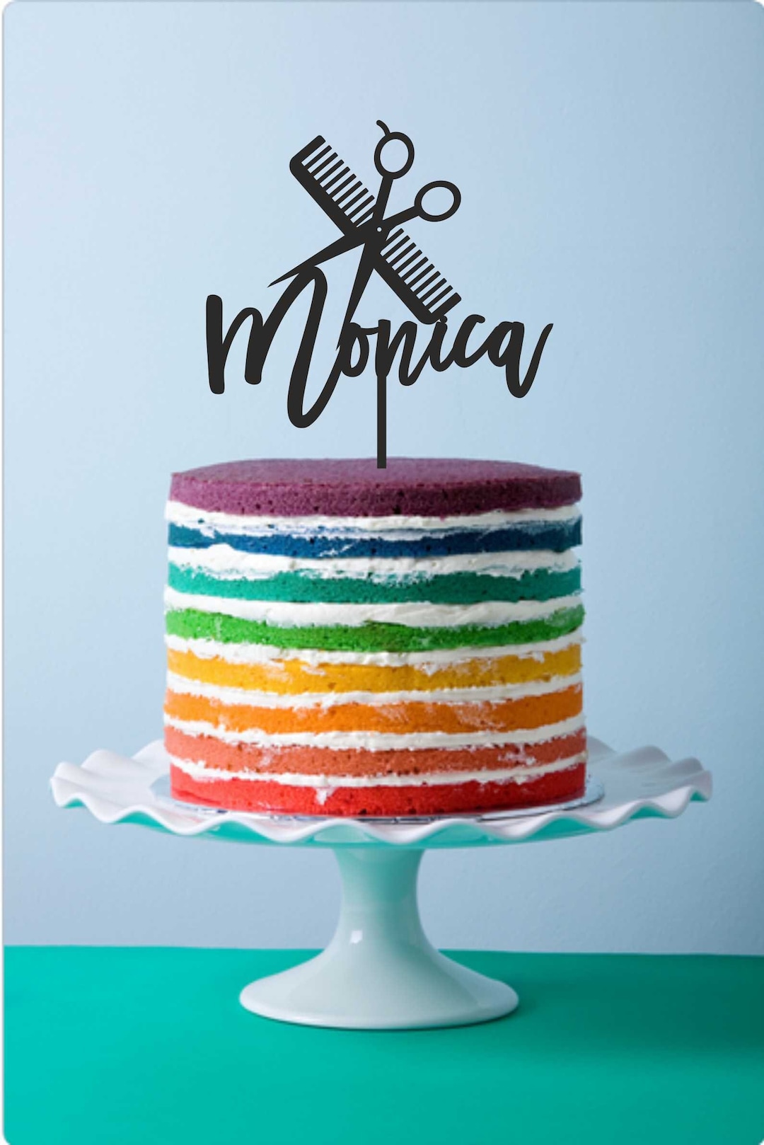 Hairdresser Cake Topper, Scissors and Comb Personalized Hairstylist ...