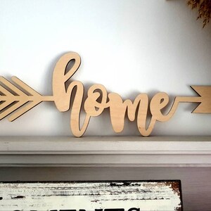 Home Arrow Wood Sign Wood Sign Art, Wooden Sign, Laser Cut Wood, Wood ...