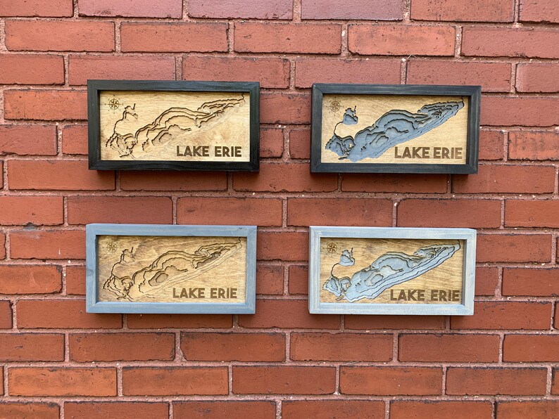 Lake Erie Laser Cut Bathymetric Map - Etsy