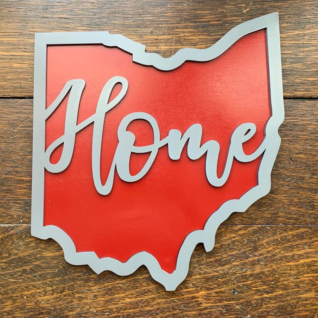 Ohio Outline HOME Sign - Etsy