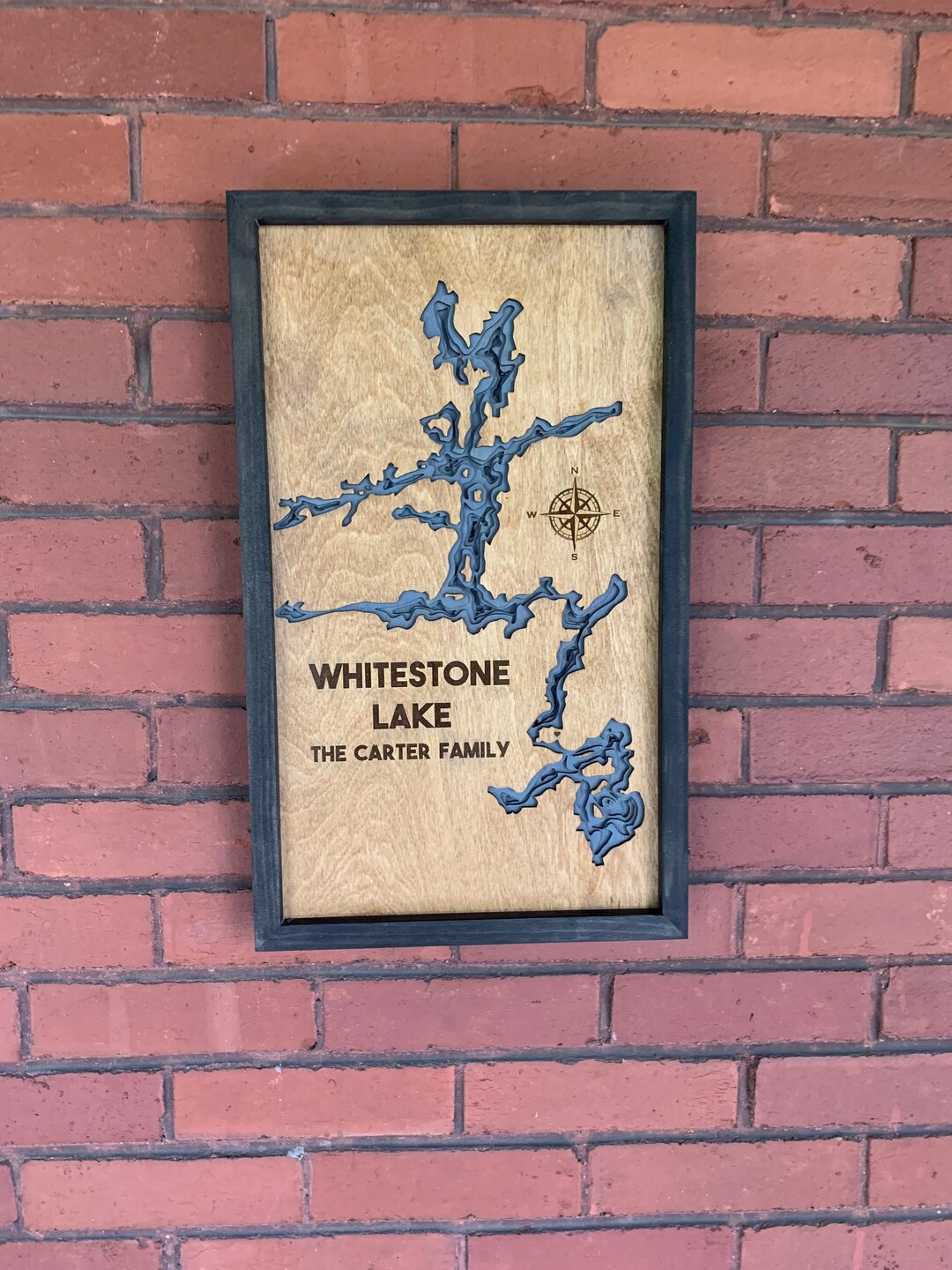 Whitestone Lake Topographical Map Art- 3D Laser Cut - Etsy