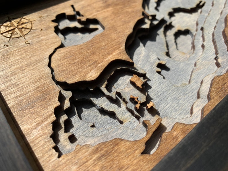 Lake Erie Laser Cut Bathymetric Map - Etsy