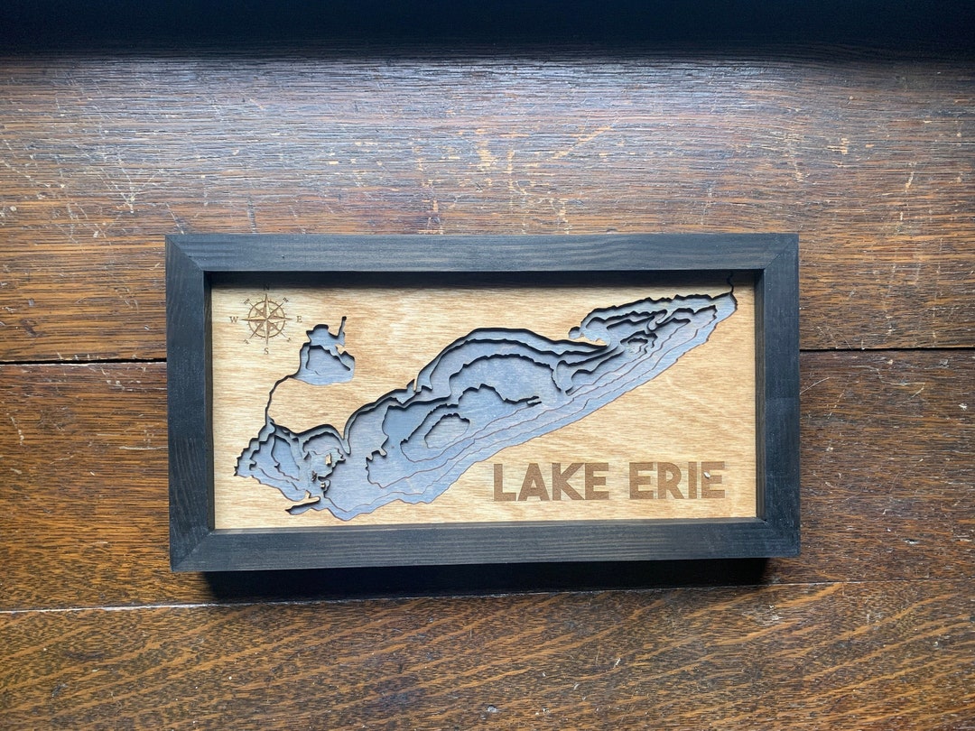 Lake Erie Laser Cut Bathymetric Map - Etsy