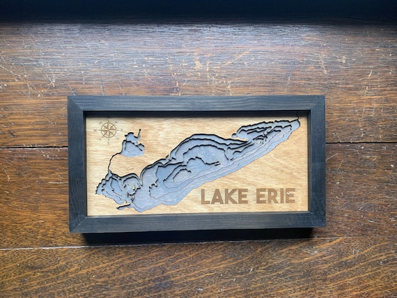 Lake Erie Laser Cut Bathymetric Map - Etsy