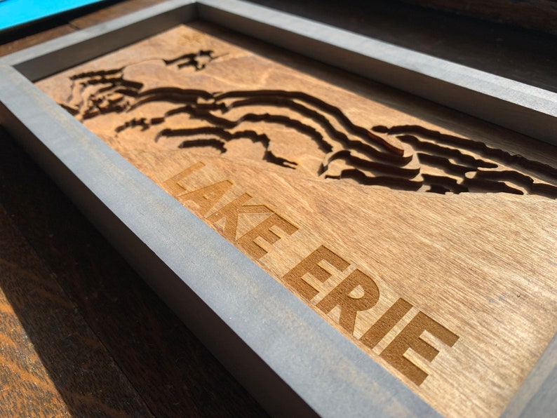 Lake Erie Laser Cut Bathymetric Map - Etsy