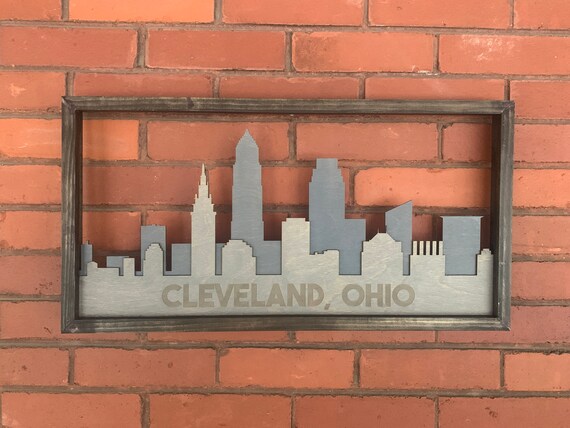 Cleveland Skyline Framed Art - Etsy