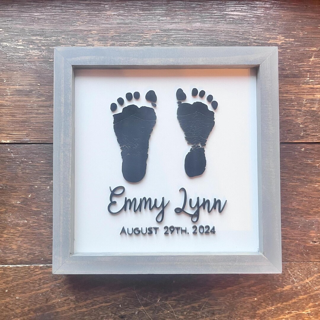 Baby Footprints 3D Laser Cut - Etsy