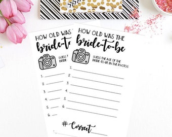 How Old Was the Bride to Be Bridal Shower Printable, Rustic Bridal ...