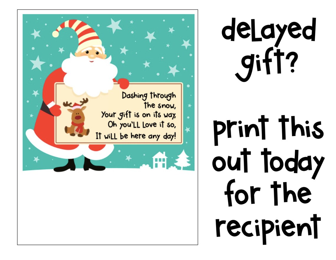 Christmas Present is Delayed Card | Your Gift is on Its Way | Delayed ...