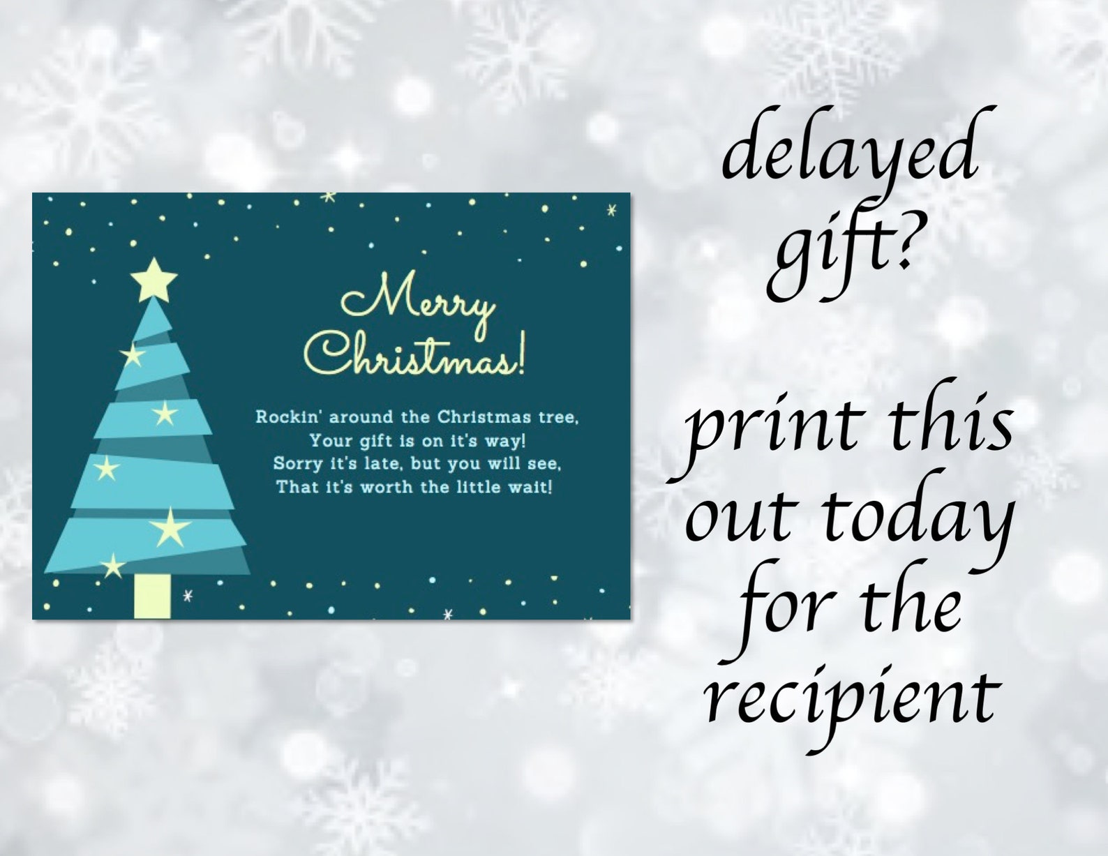 Christmas Present is Delayed Card | Your Gift is on Its Way | Delayed ...