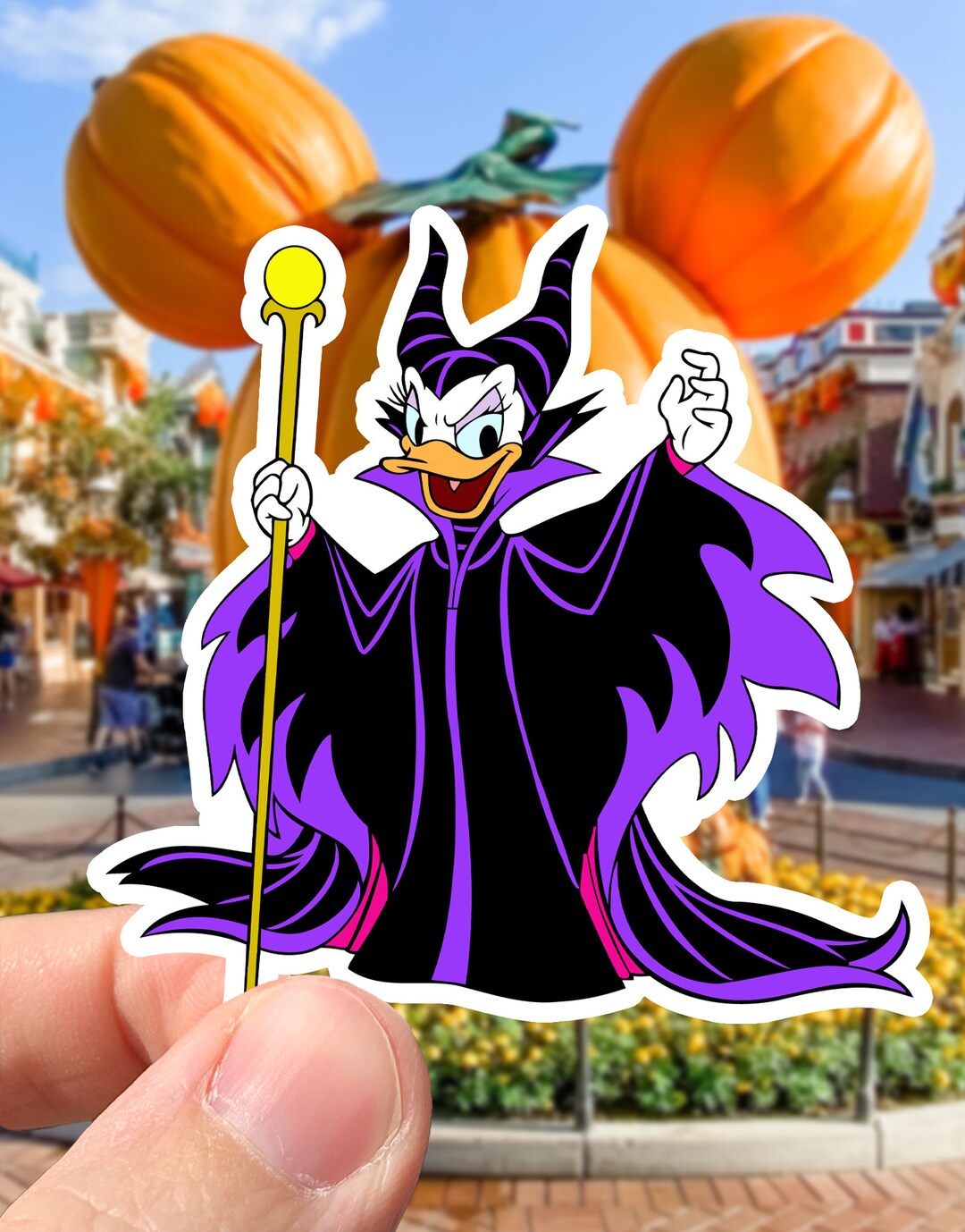 Disney Daisy in Maleficent Costume Sticker | Waterproof - Etsy