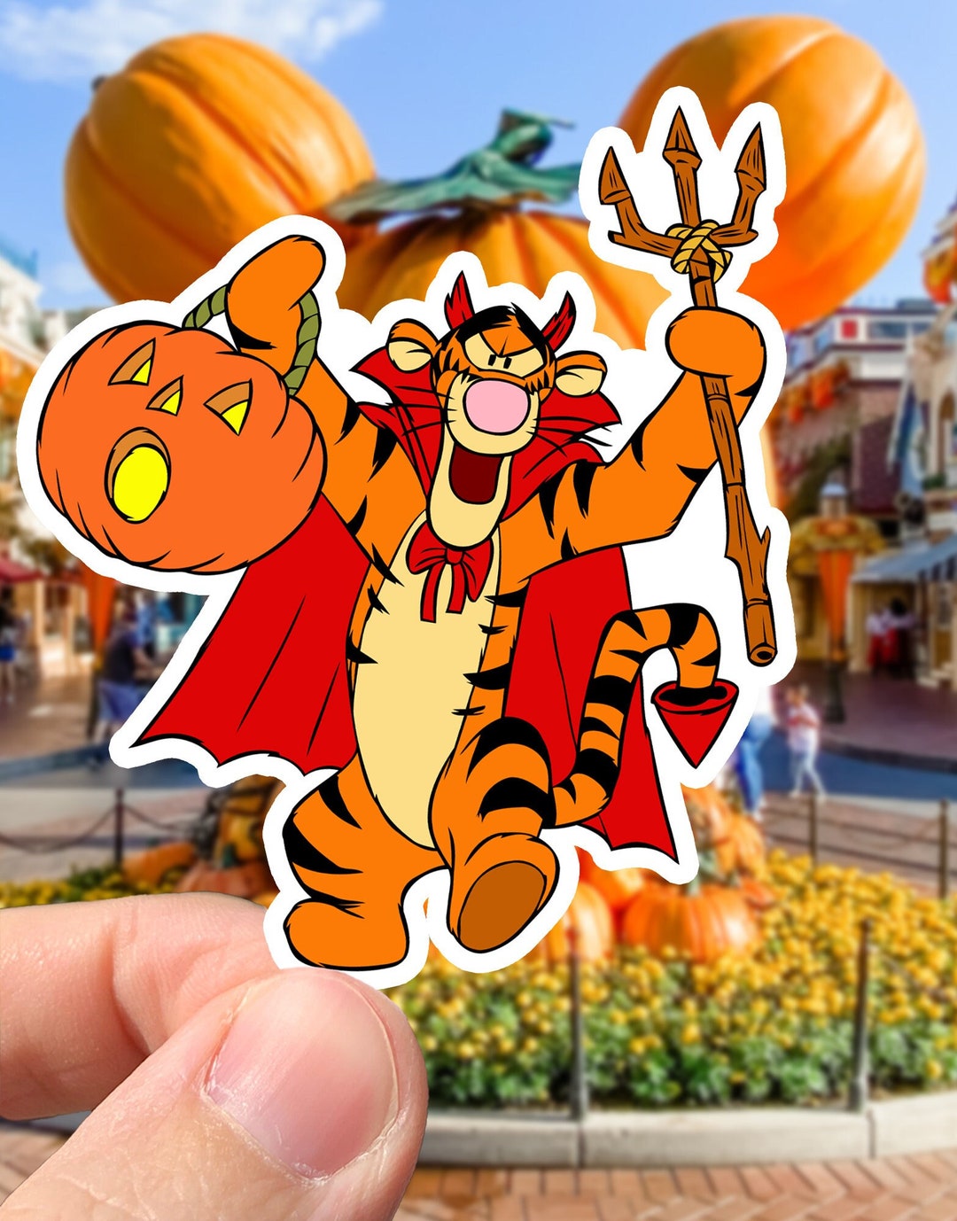 Disney Tigger in Devil Costume Sticker | Waterproof - Etsy