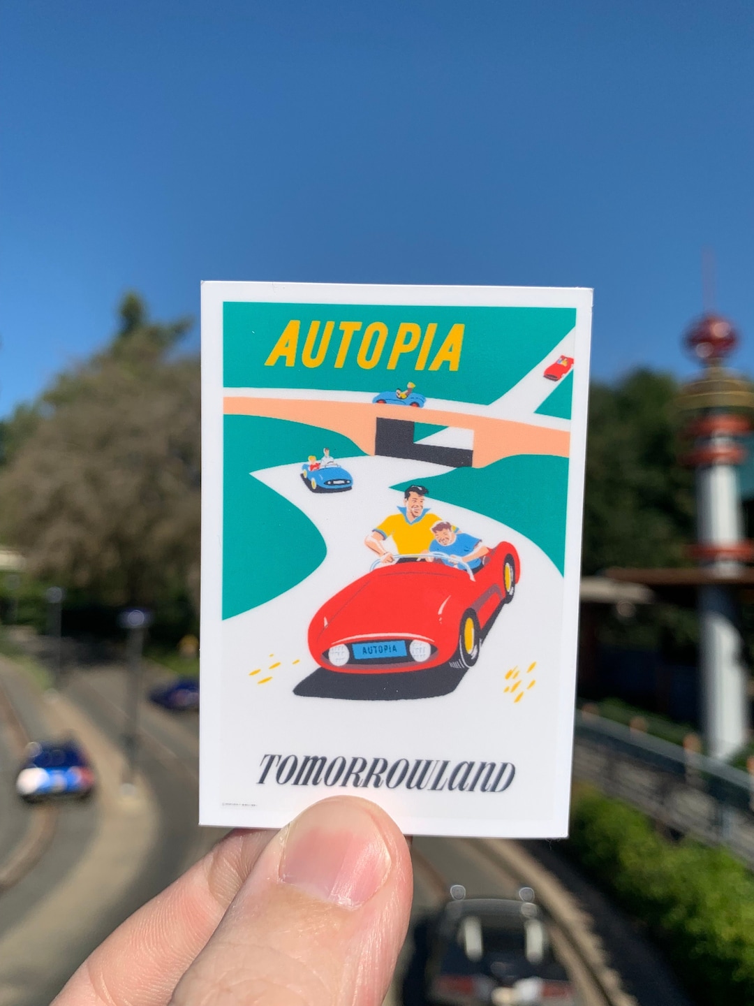 Disney Autopia Sticker | Waterproof | Original Attraction Poster - Etsy