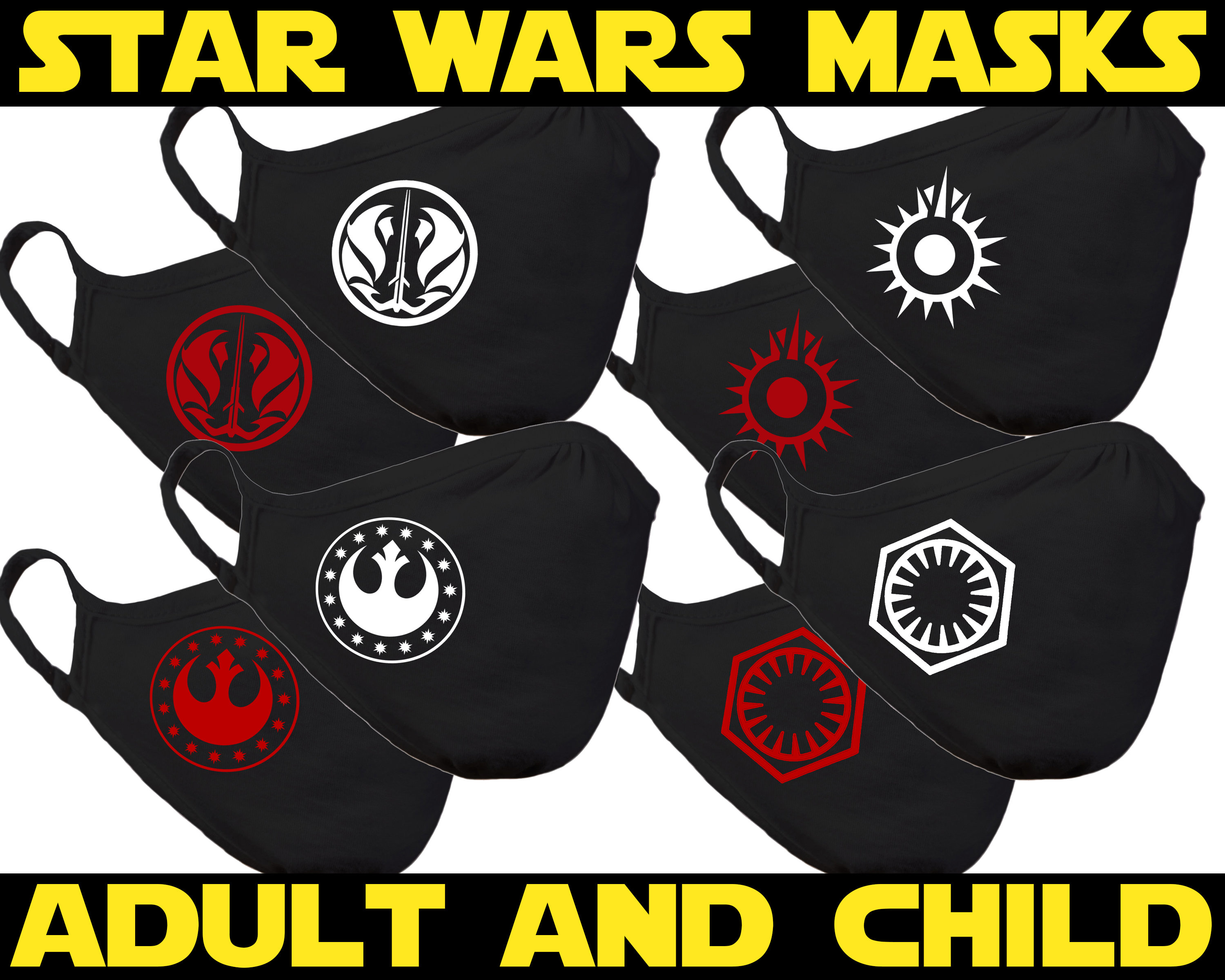 Star Wars Masks Grey Jedi Black Sun New Republic First | Etsy Australia