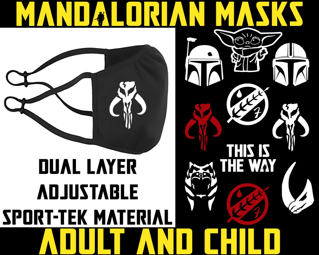 Star Wars Mandalorian Masks, Boba Fett, Baby Yoda, Mythosaur, Mudhorn ...