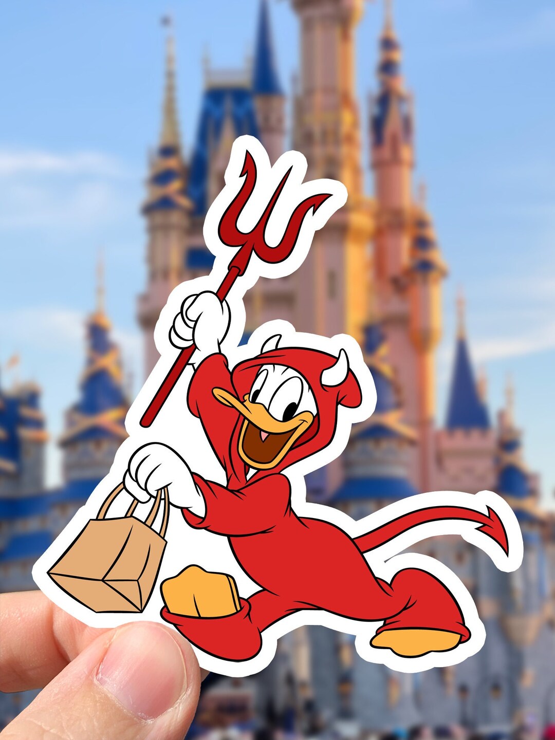 Disney Donald in Devil Costume Sticker | Waterproof - Etsy