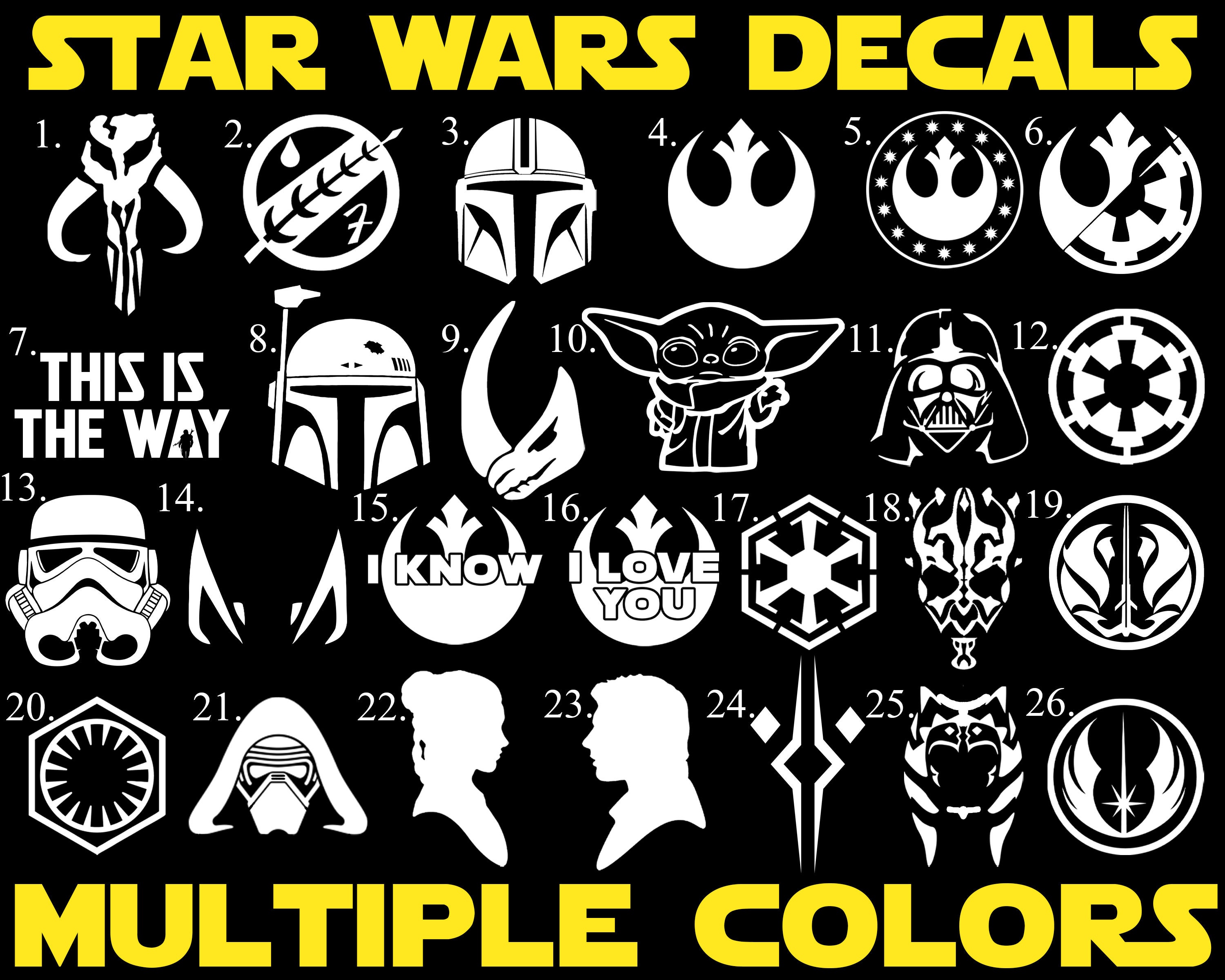 Starwars Decal Etsy Canada