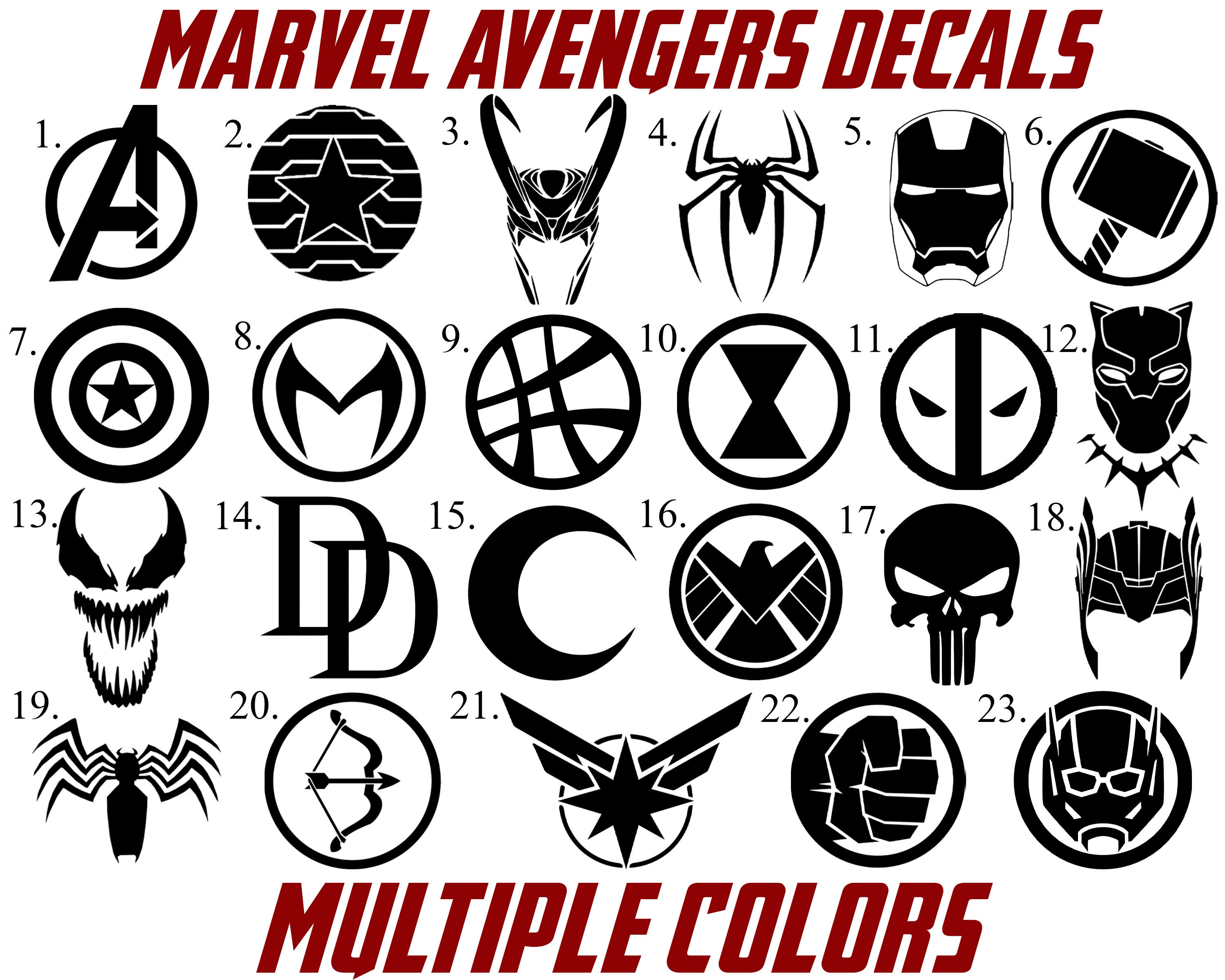 Marvel Avengers Permanent Vinyl Decals for Laptops Car - Etsy