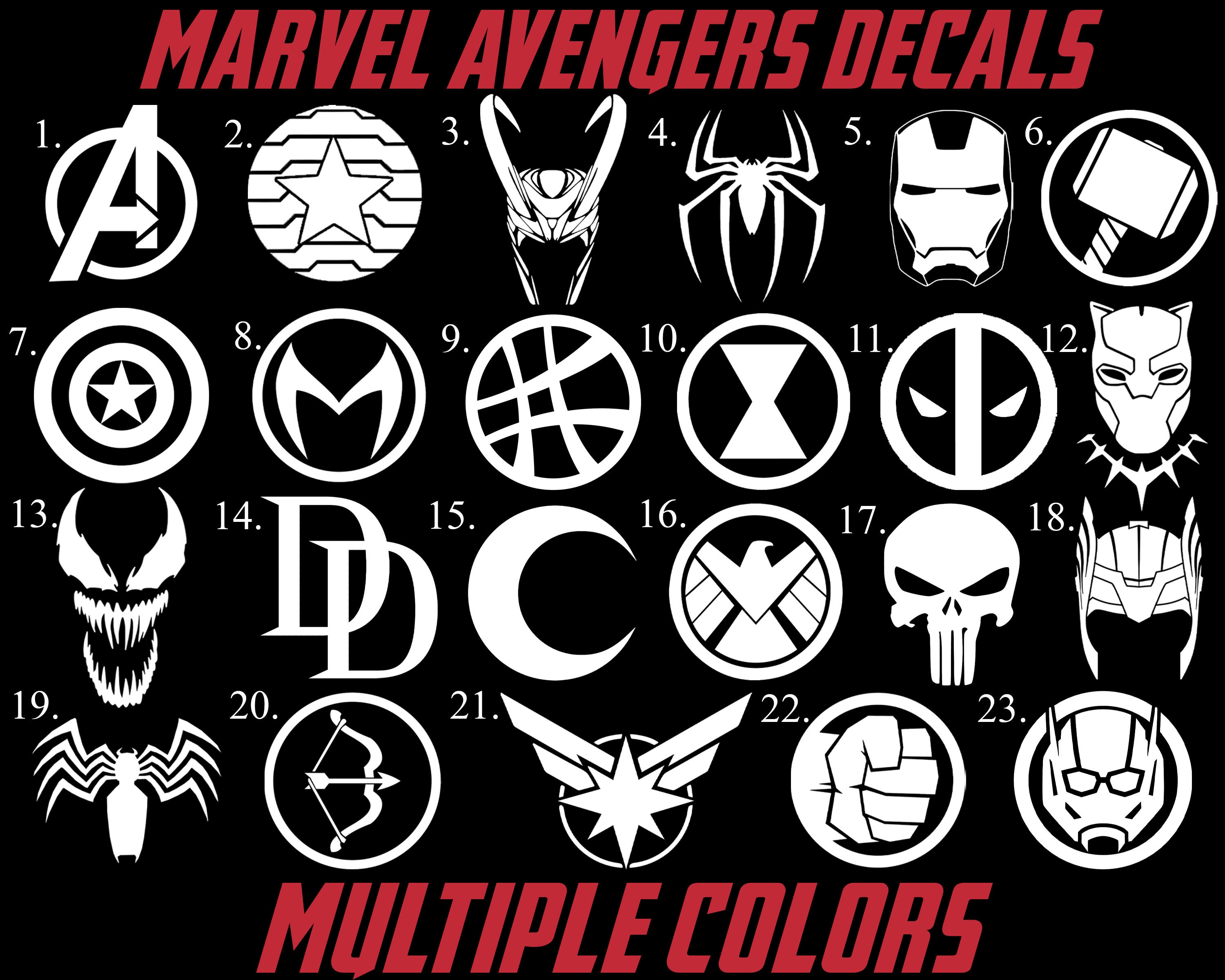 Marvel Avengers Permanent Vinyl Decals for Laptops Car - Etsy