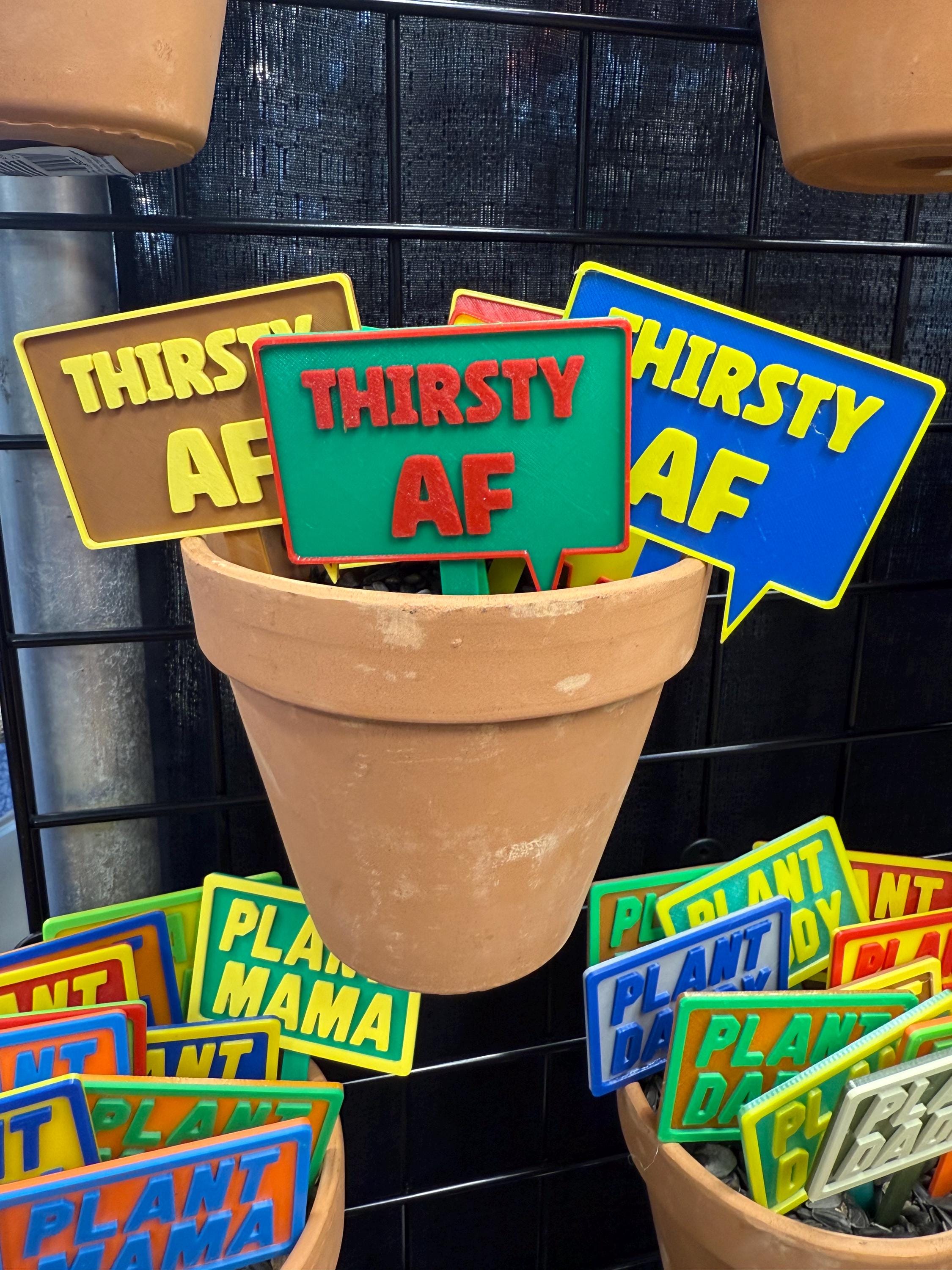 Thirsty AF 3D Printed Pot Pick - Fun Garden Marker & Plant Label - Etsy