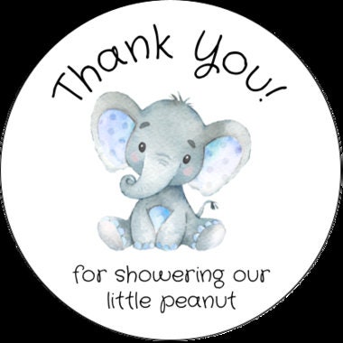 Baby Shower Thank You Stickers, Little Peanut, Baby Boy, Digital ...