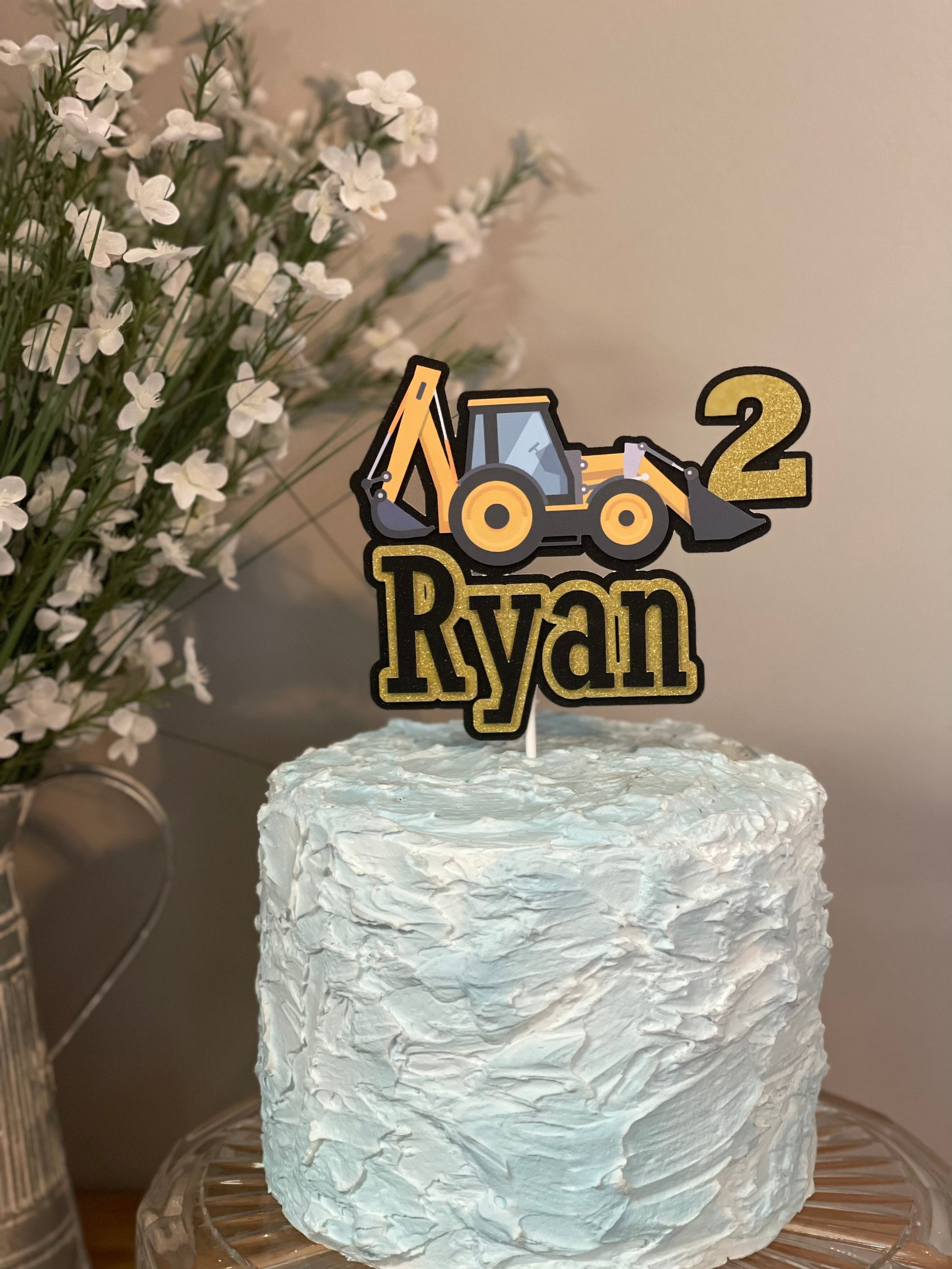 Construction Cake Topper, Bulldozer, Excavator, Construction Truck ...