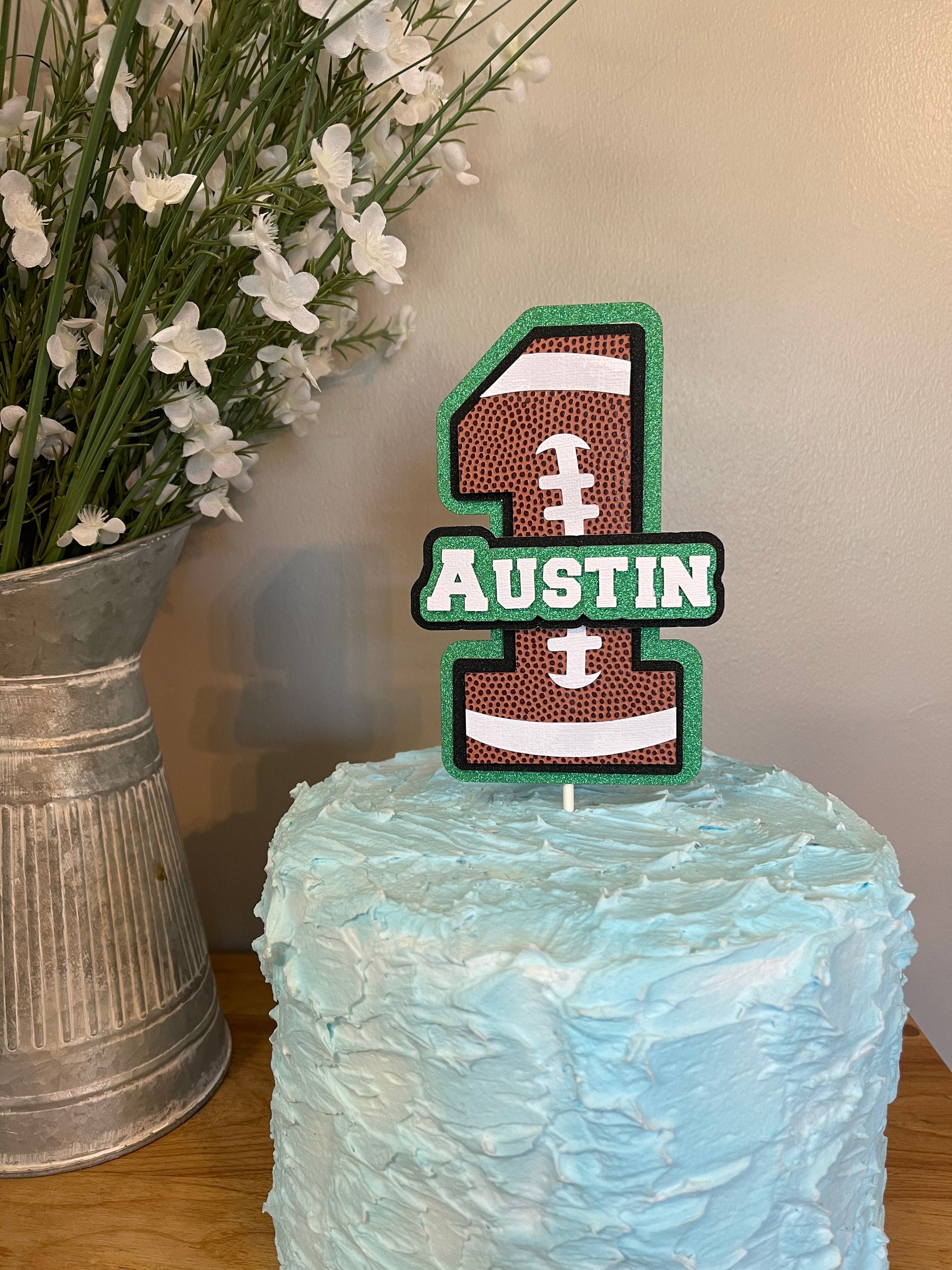 Football First Birthday Cake Topper 1st Birthday Football - Etsy