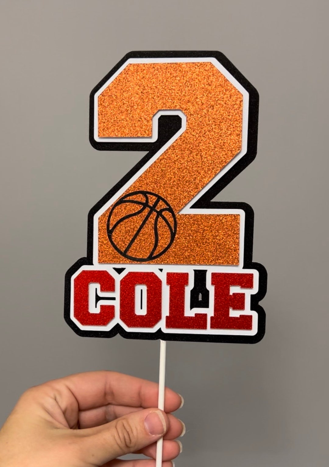 Basketball 2nd Birthday Cake Topper, Birthday, Slam Dunk, Game Time ...