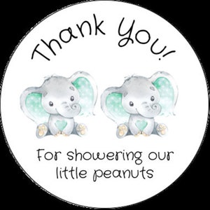 Baby Shower Thank You Stickers, Little Peanuts, Gender Neutral, Twins ...