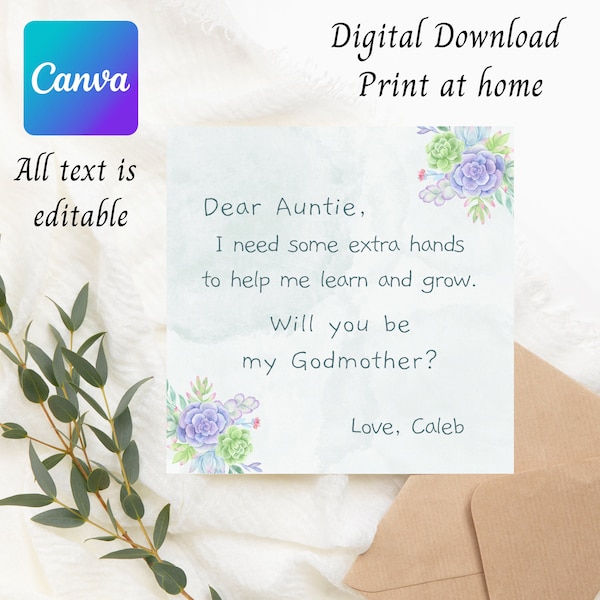 Godparent Proposal Letter - Etsy