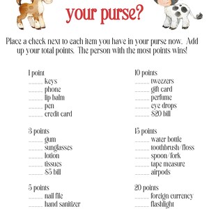 Farm Animal Baby Shower Games, Barnyard, Printable, What's in Your ...