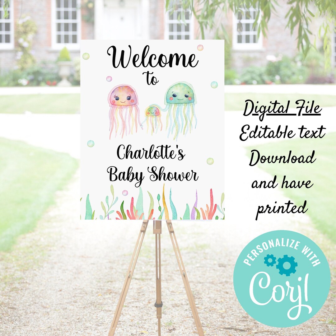 Under the Sea Welcome Sign, 16x20, Baby Shower Sign, Baby Shower, Ocean ...